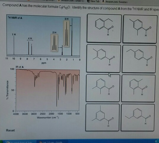 Solved compound a has the molecular formula C9H10O identify | Chegg.com