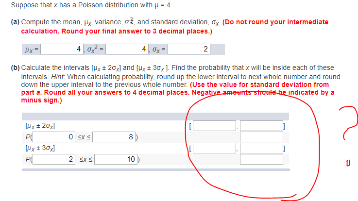 Solved Suppose that x has a Poisson distribution with μ = 4. | Chegg.com