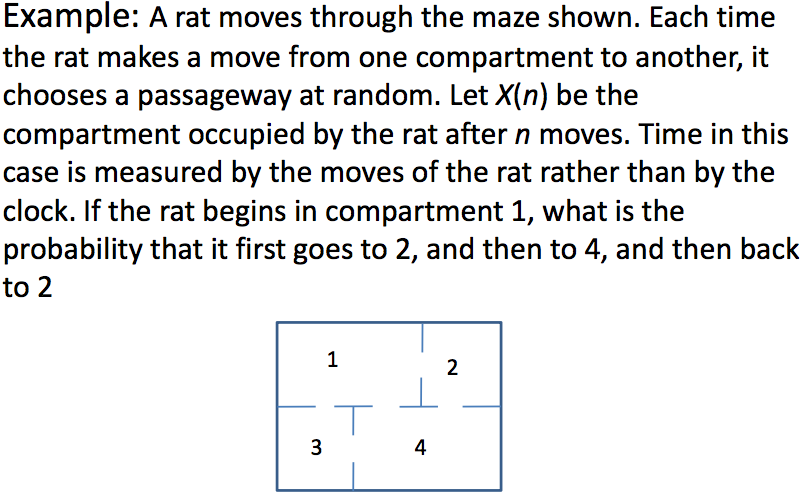 Solved Example: A rat moves through the maze shown. Each | Chegg.com