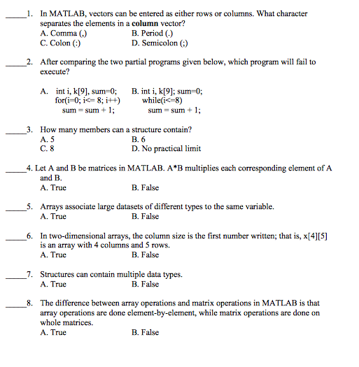 Solved In MATLAB, vectors can be entered as either rows or | Chegg.com