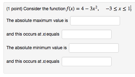 Solved Consider the function f(x) = 4 - 3x^2, -3
