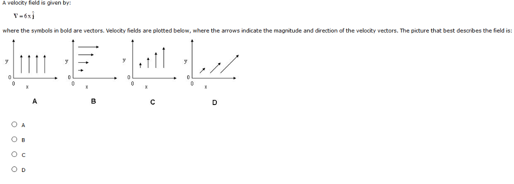 Solved A velocity field is given by: where the symbols in | Chegg.com