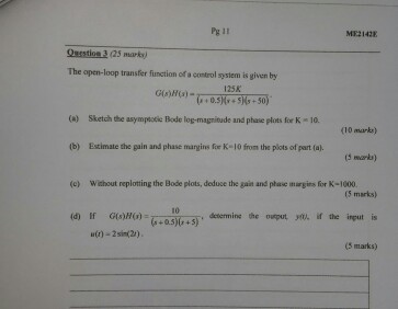 Solved The open-loop transfer function of a control system | Chegg.com