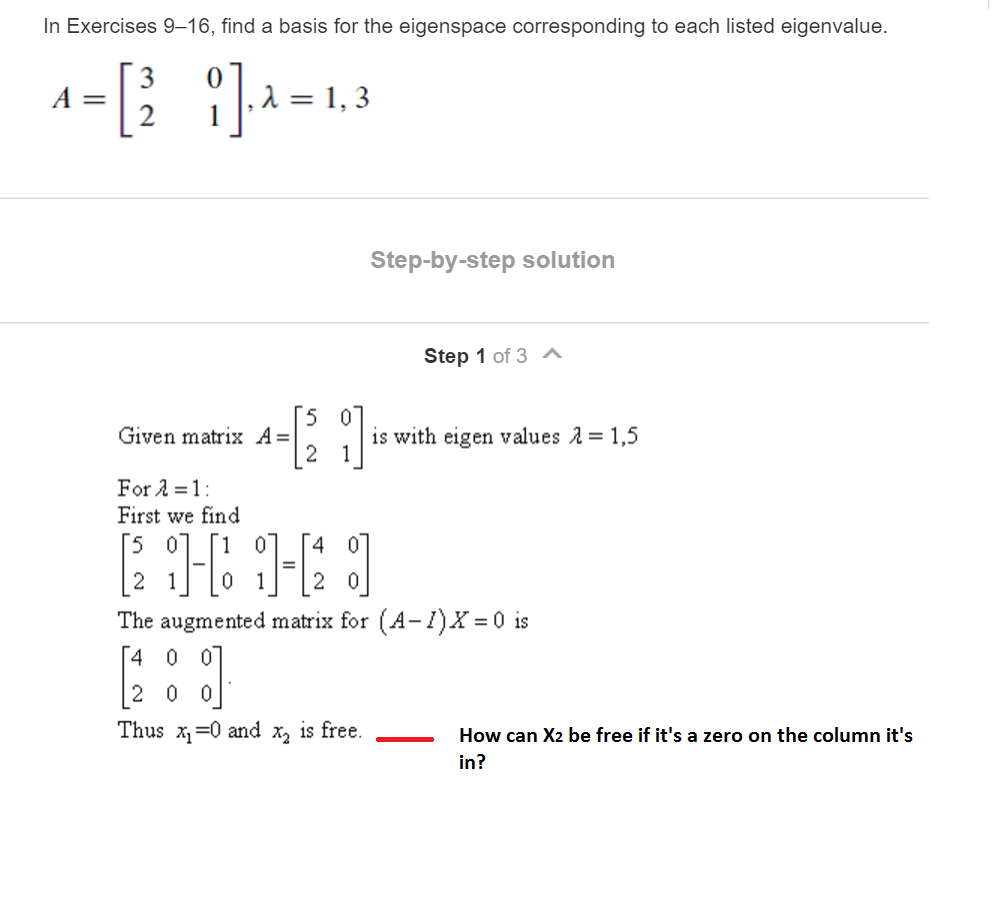 Solved Find a basis for the eigenspace corresponding to each | Chegg.com