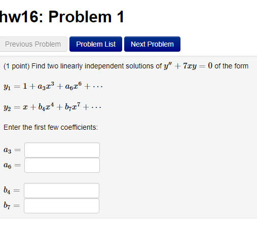 Solved Previous Problem Problem ListNext Problem (1 point) | Chegg.com