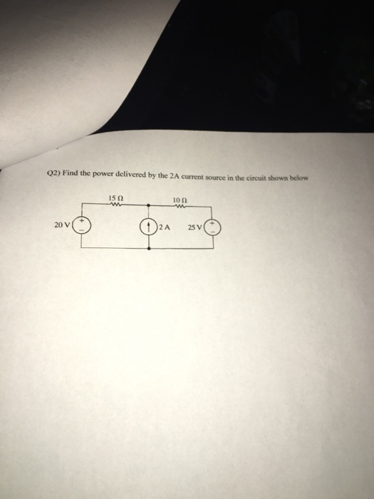 Solved Find the power delivered by the 2A current source in | Chegg.com