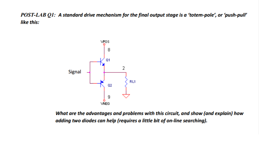 Solved A standard drive mechanism for the final output stage | Chegg.com