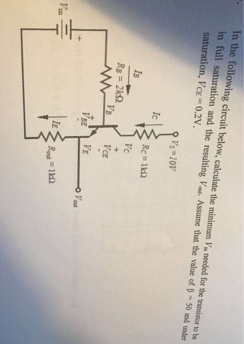 Solved In the following circuit below, calculate the minimum | Chegg.com