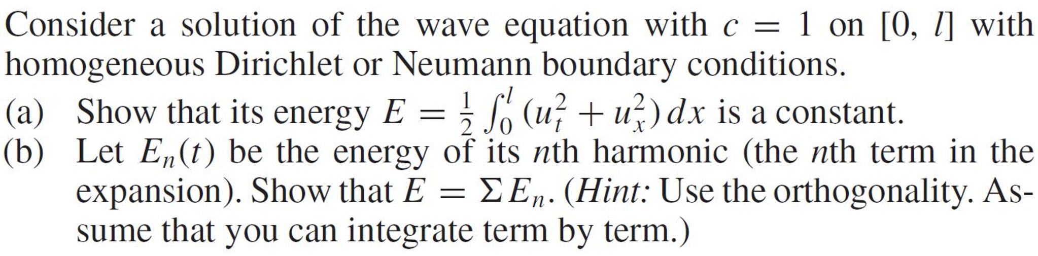 Consider a solution of the wave equation with C = 1 | Chegg.com