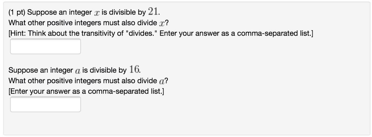 Solved Suppose an integer x is divisible by 21. What other | Chegg.com