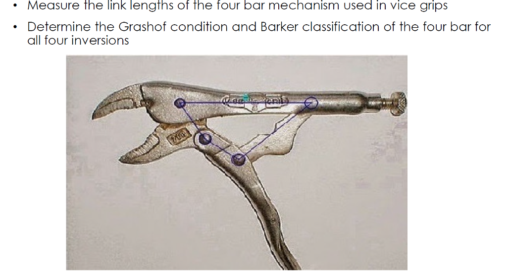 Solved Measure the link lengths of the four bar mechanism | Chegg.com