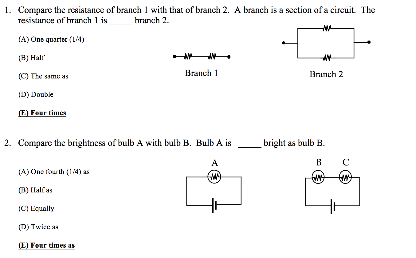 Solved Compare the resistance of branch 1 with that of | Chegg.com