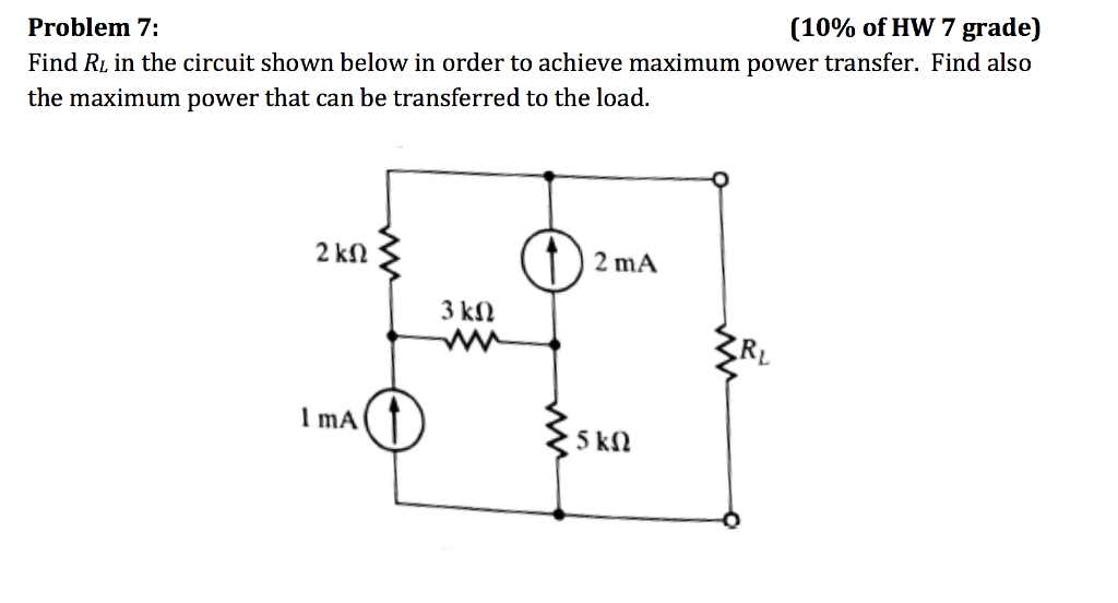 Solved Find R_L in the circuit shown below in order to | Chegg.com