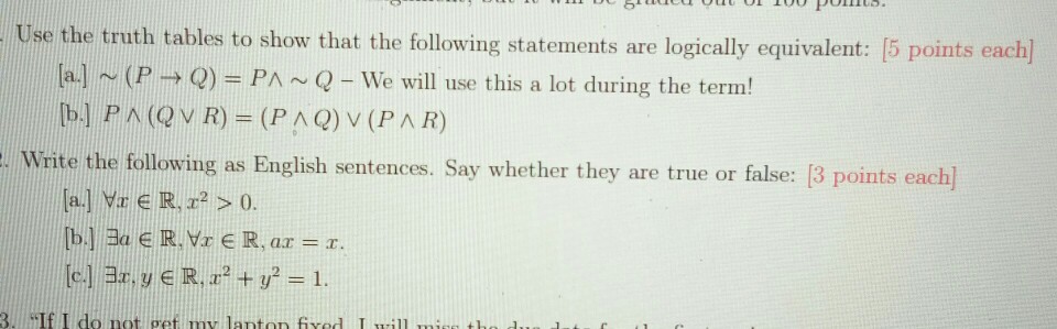 Solved Use the truth tables to show that the following | Chegg.com