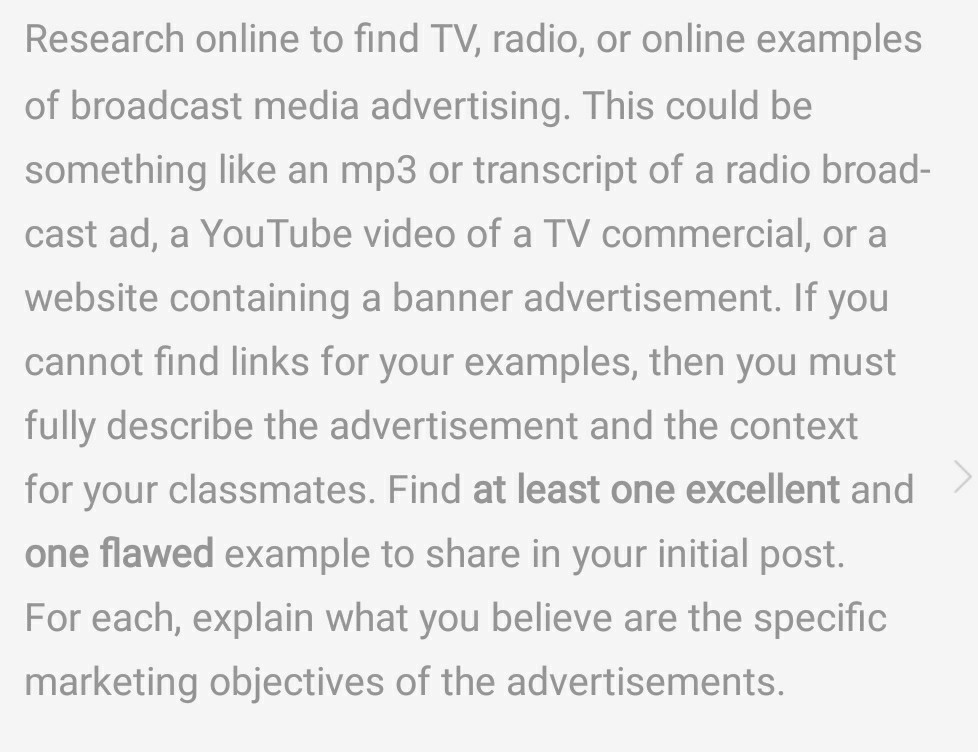 Solved Research online to find TV, radio, or online examples | Chegg.com