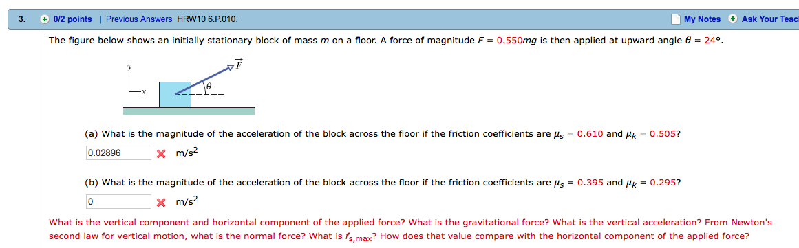 The figure shows an initially stationary block of mass m on a noor. A ...