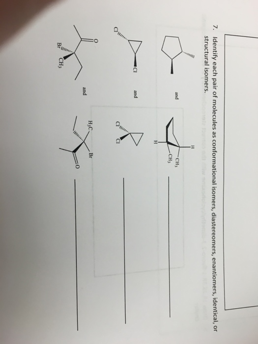 Solved Identify each pair of molecules as conformational | Chegg.com