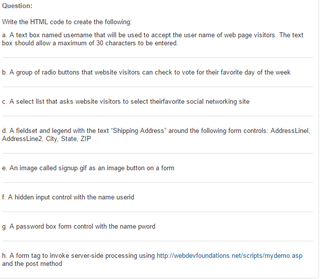 Solved A text box named username that will be used to accept | Chegg.com