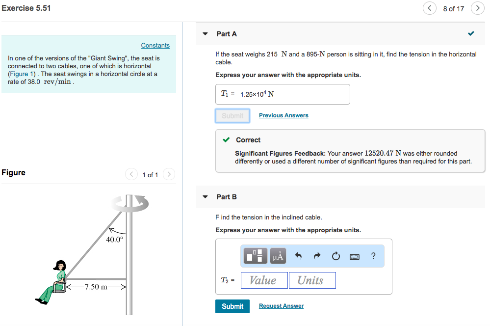Solved Exercise 5.51 8 of 17 > Part A Constants If the seat | Chegg.com