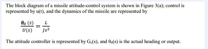 The block diagram of a missile attitude-control | Chegg.com