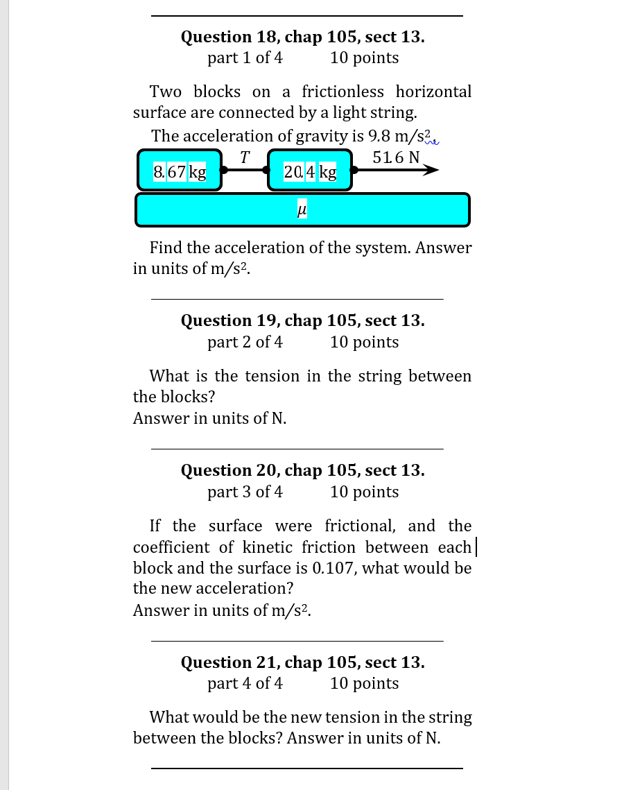 Solved Two blocks on a frictionless horizontal surface are | Chegg.com