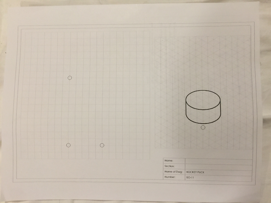Solved Name: Section: Name of Dwg: Number HOCKEY PUCK so-11 | Chegg.com