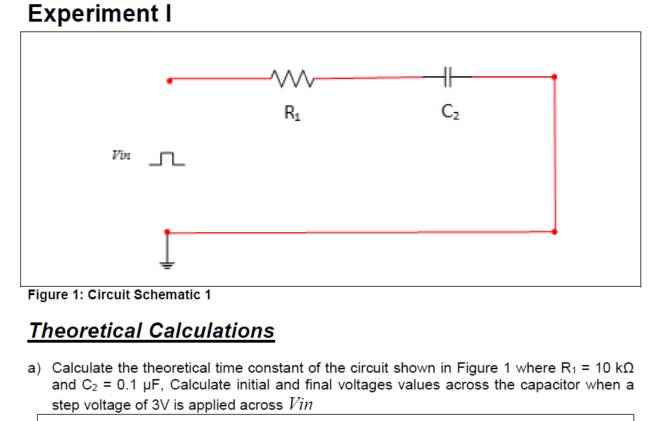 Solved a) Calculate the theoretical time constant of the | Chegg.com