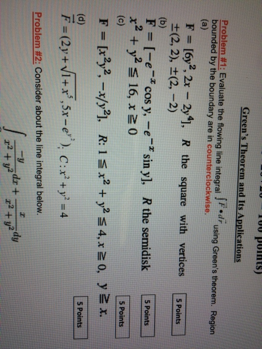 Solved Green's Theorem and Its applications Problem #1: | Chegg.com