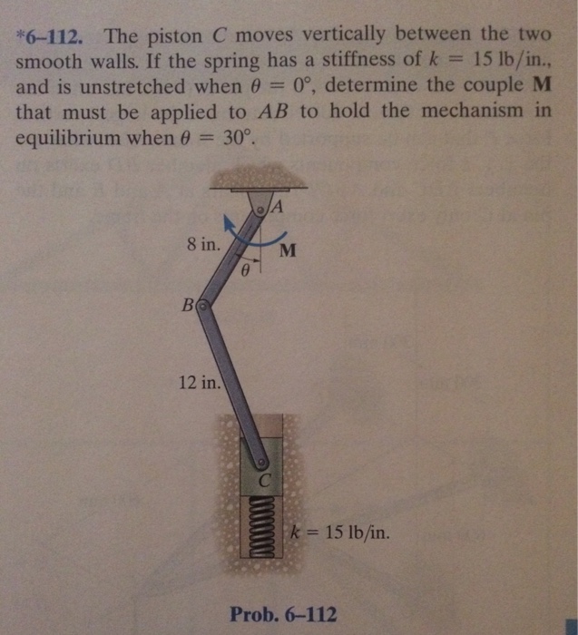 Solved The piston C moves vertically between the two smooth | Chegg.com