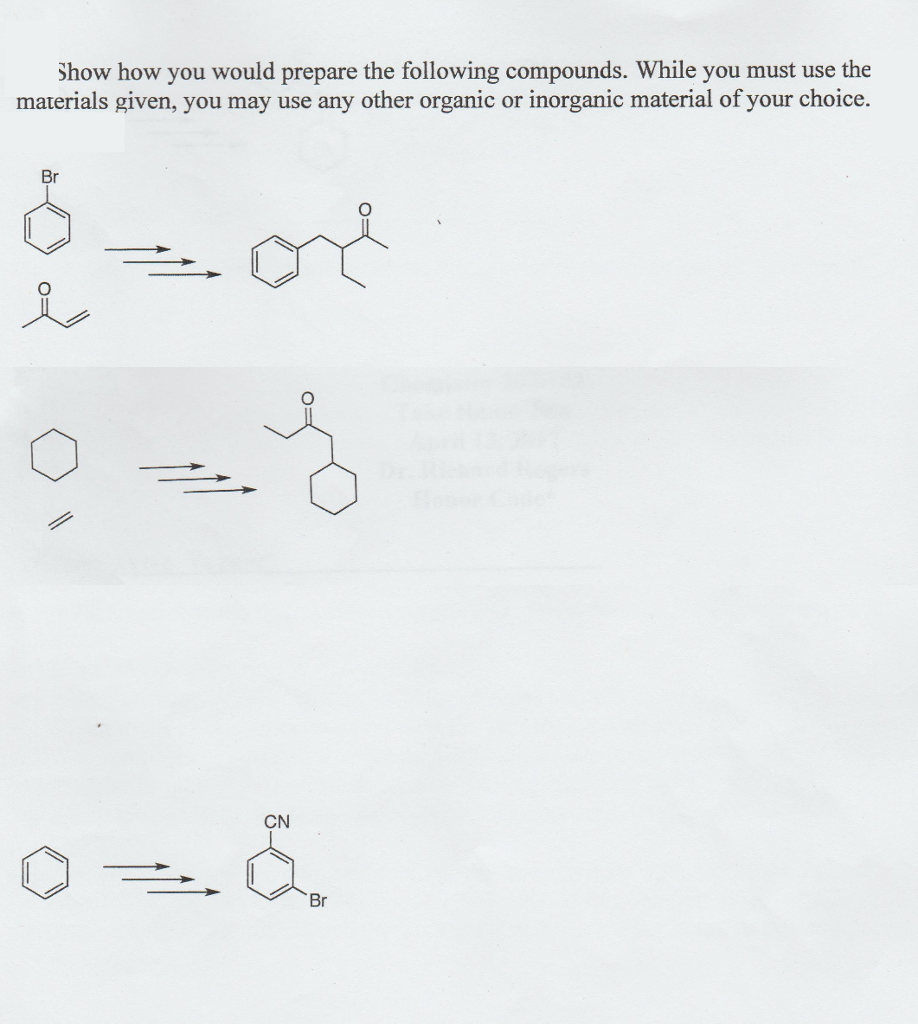 Solved Show how you would prepare the following compounds. | Chegg.com