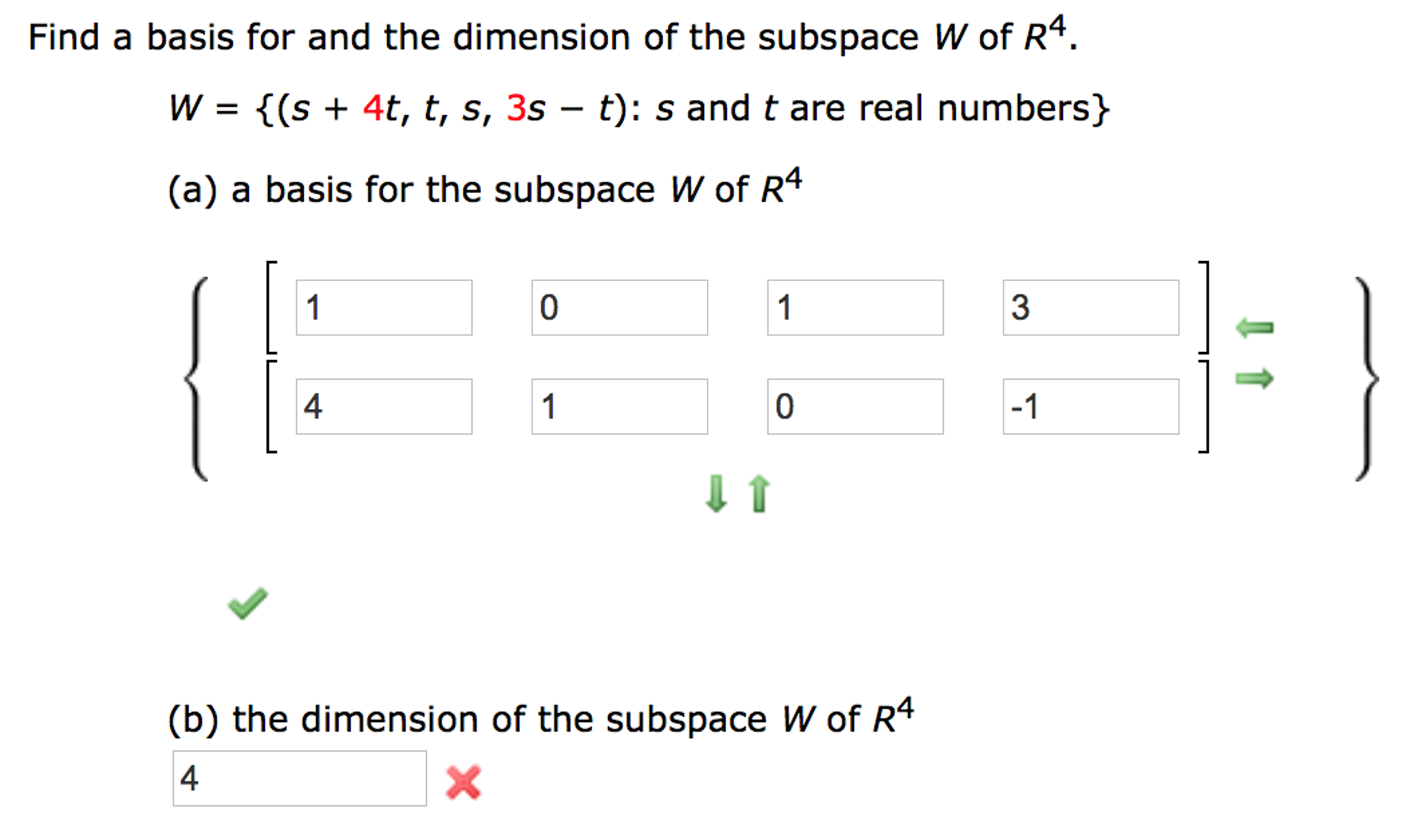 Solved Find a basis for and the dimension of the subspace W | Chegg.com