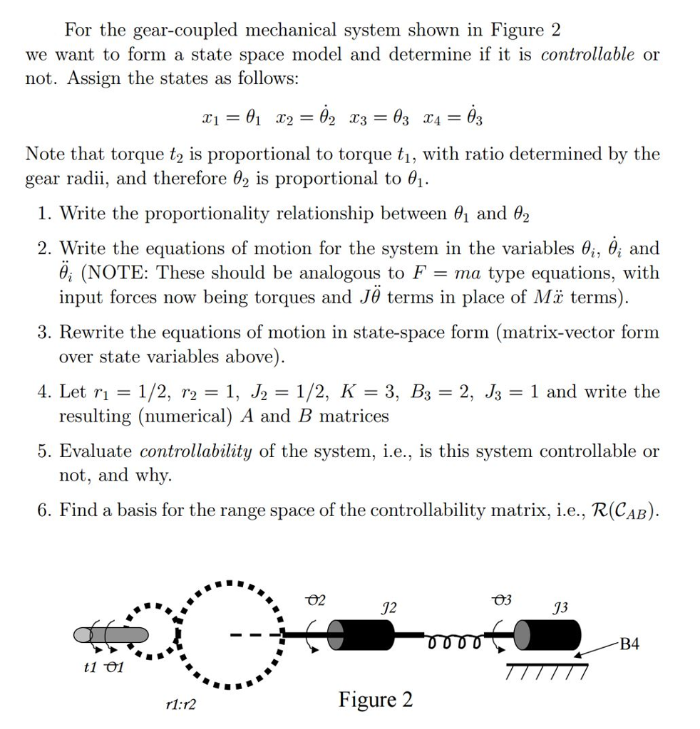 For the gear-coupled mechanical system shown in | Chegg.com