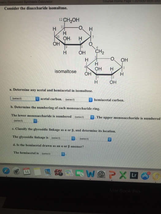 Solved Consider the disaccharide isomaltose. Determine any | Chegg.com