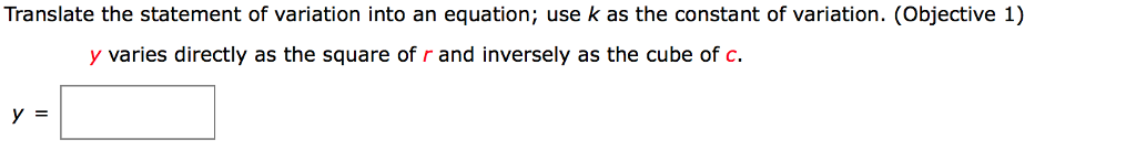 Solved Translate the statement of variation into an | Chegg.com