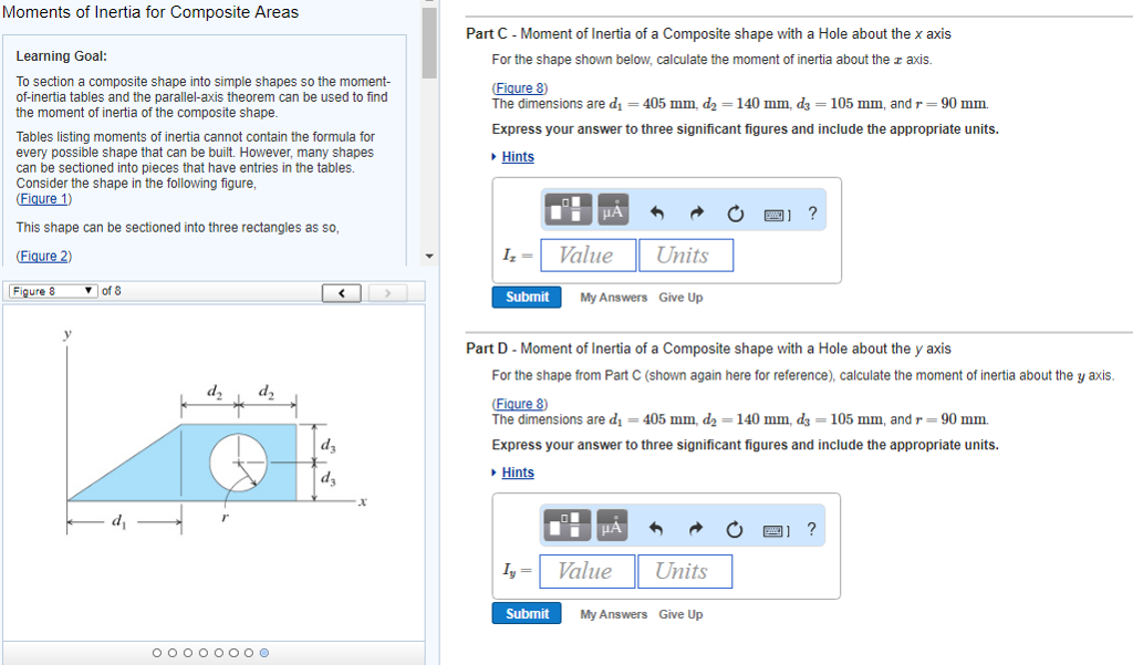Solved Moments of Inertia for Composite Areas Part C Moment | Chegg.com