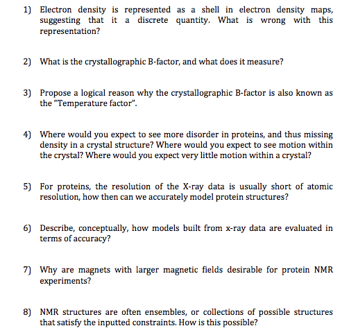 1) Electron density is represented as a shell in | Chegg.com