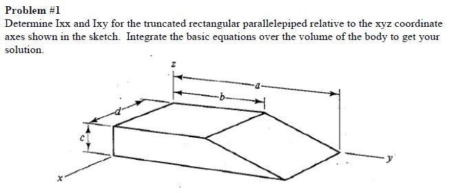 Solved Problem #1 Determine Ixx and Ixy for the truncated | Chegg.com