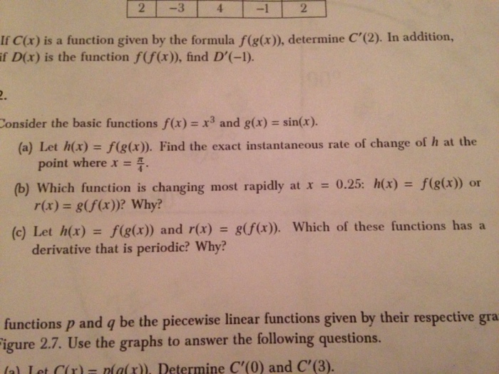 Solved If C(x) is a function given by the formula f(g(x)), | Chegg.com