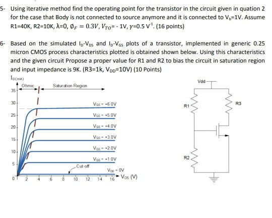 5- Using iterative method find the operating point | Chegg.com