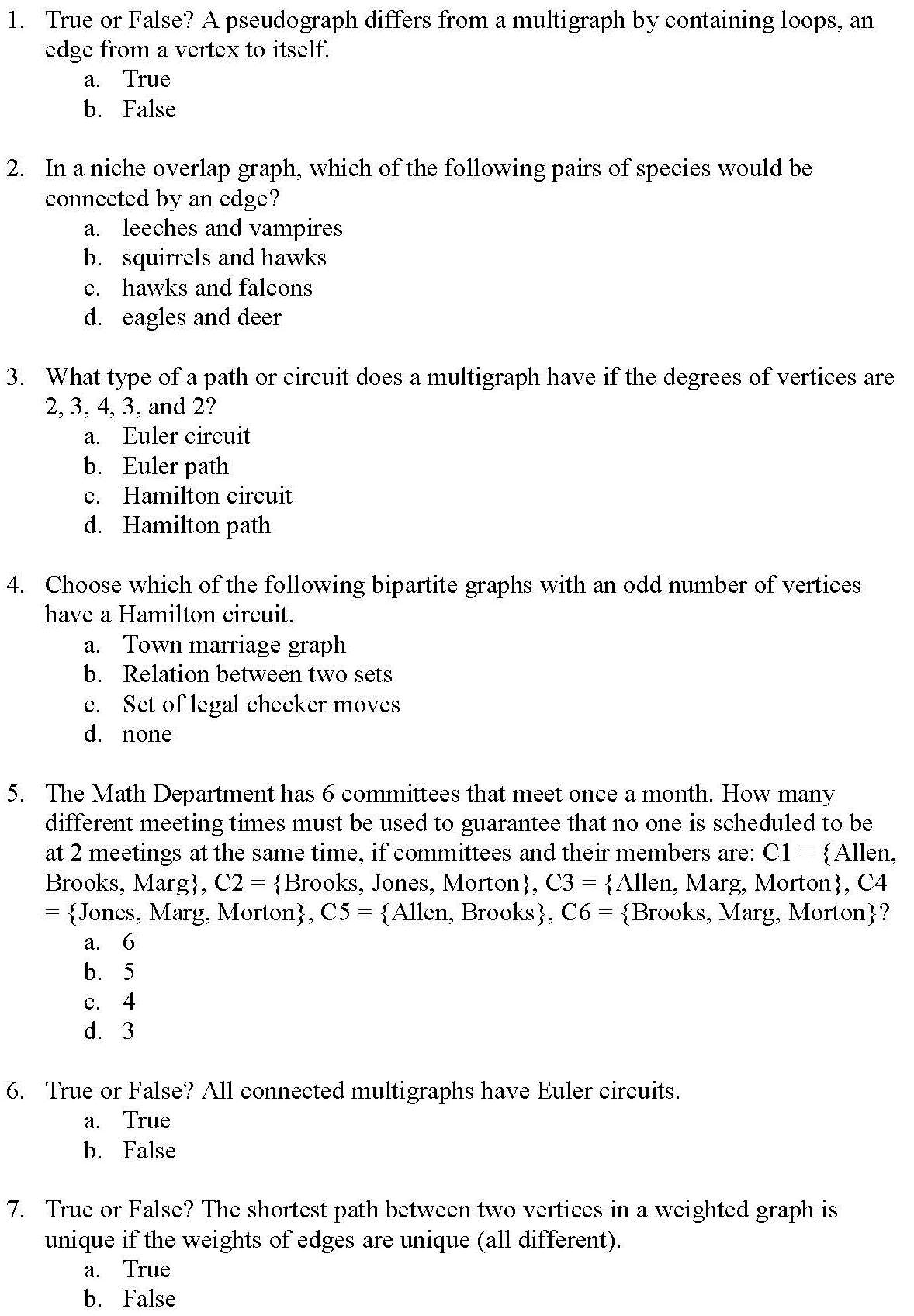 Solved True or False? A pseudograph differs from a multi | Chegg.com