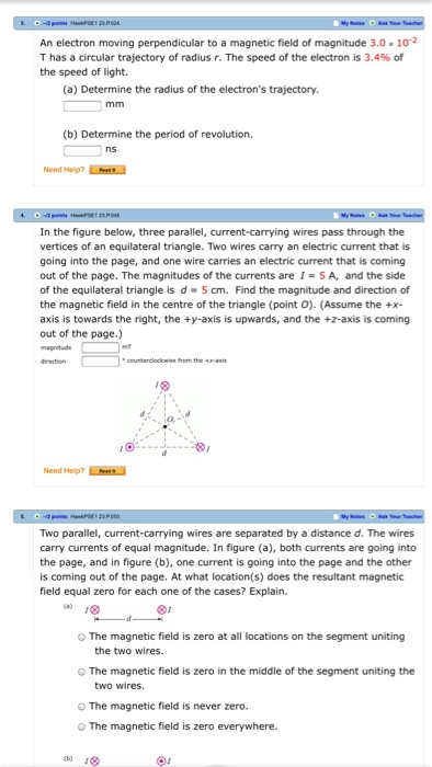 Solved An electron moving perpendicular to a magnetic field | Chegg.com