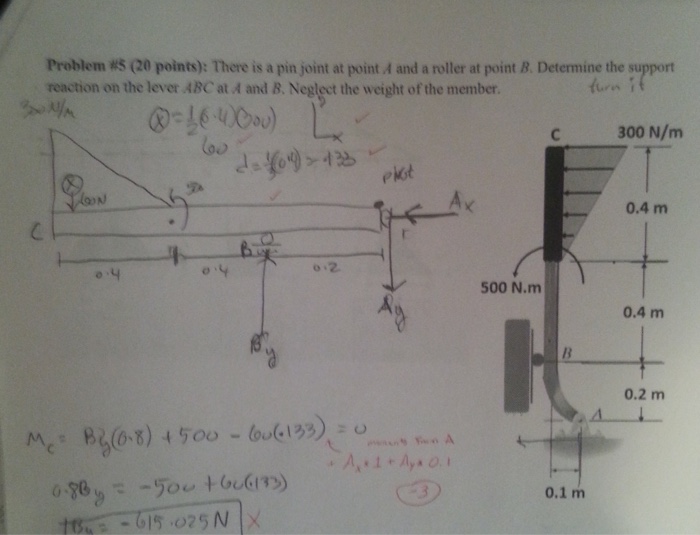 Solved There is a pin joint at point A and a roller at point | Chegg.com