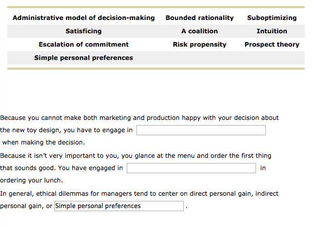 Solved Administrative model of decision-making Bounded | Chegg.com