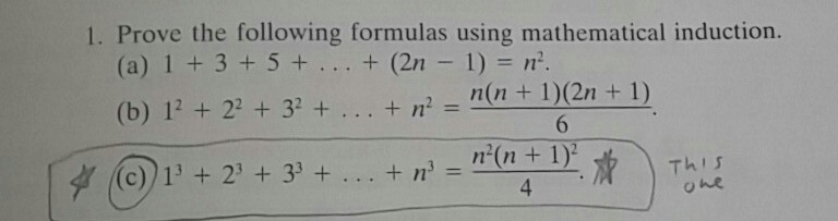 Solved Prove the following formulas using mathematical | Chegg.com