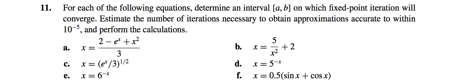 Solved For each of the following equations, determine an | Chegg.com
