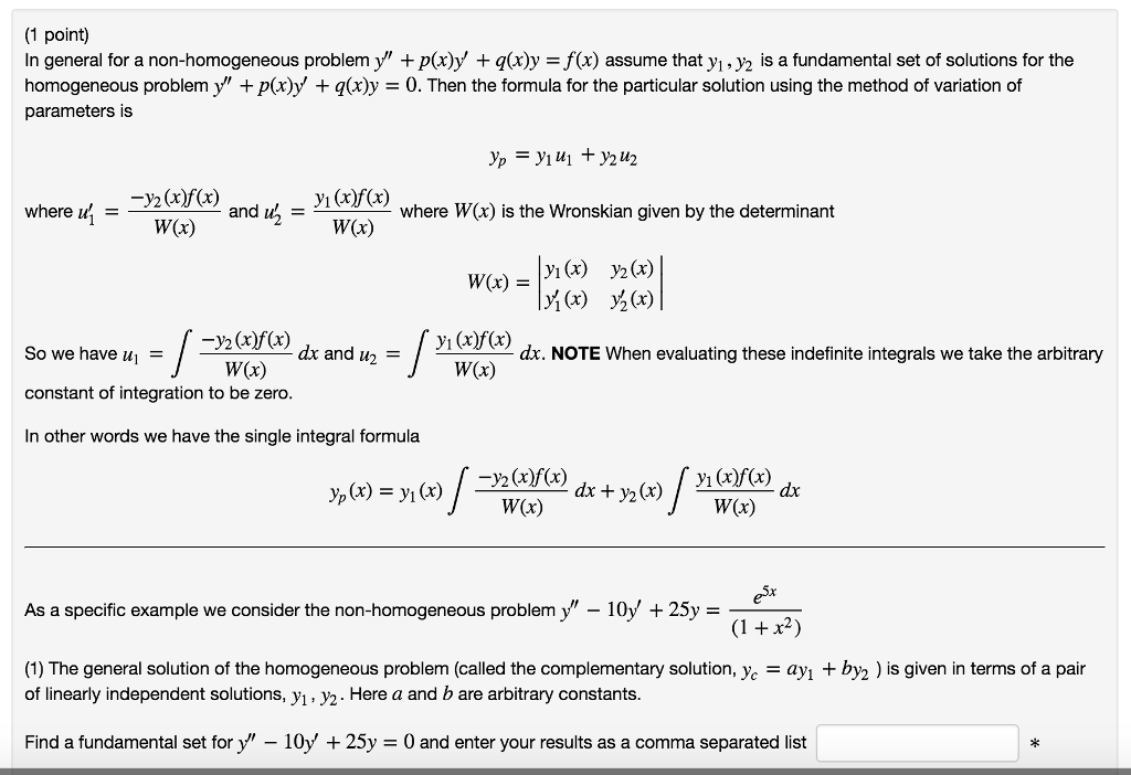 Solved 1 Point In General For A Non homogeneous Problem Y Chegg solved-1-point-in-general-for-a-non-homogeneous-problem-y-chegg