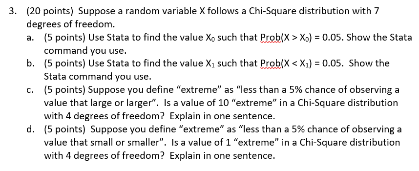 Solved Suppose a random variable X follows a Chi-Square | Chegg.com