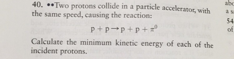 Solved 40. Two protons collide in a particle accelerator, | Chegg.com