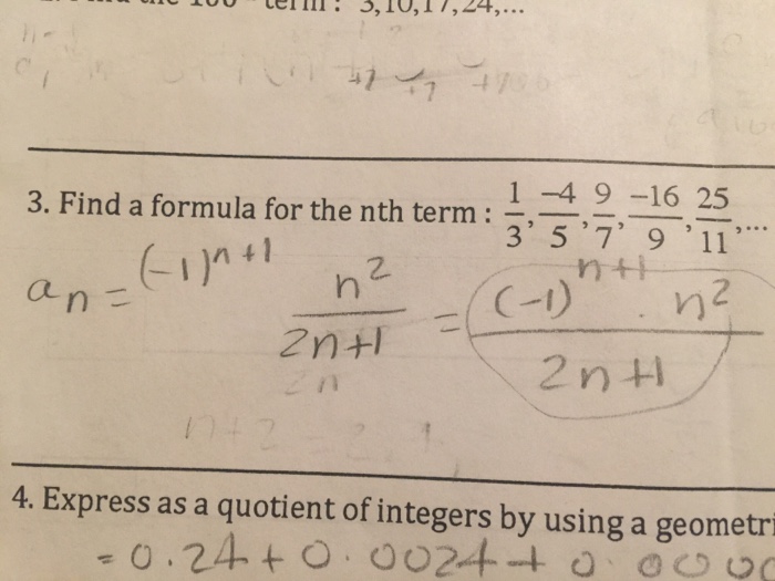 Solved Find a formula for the nth | Chegg.com
