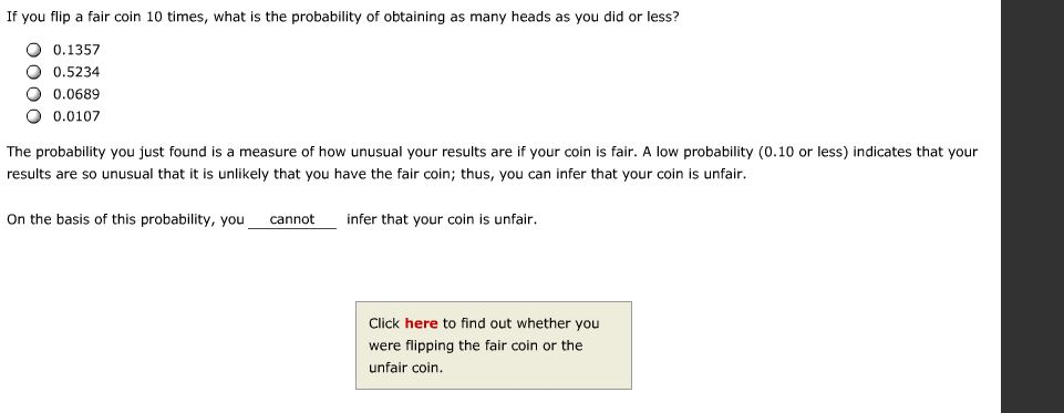 If you flip a fair coin 10 times, what is the | Chegg.com